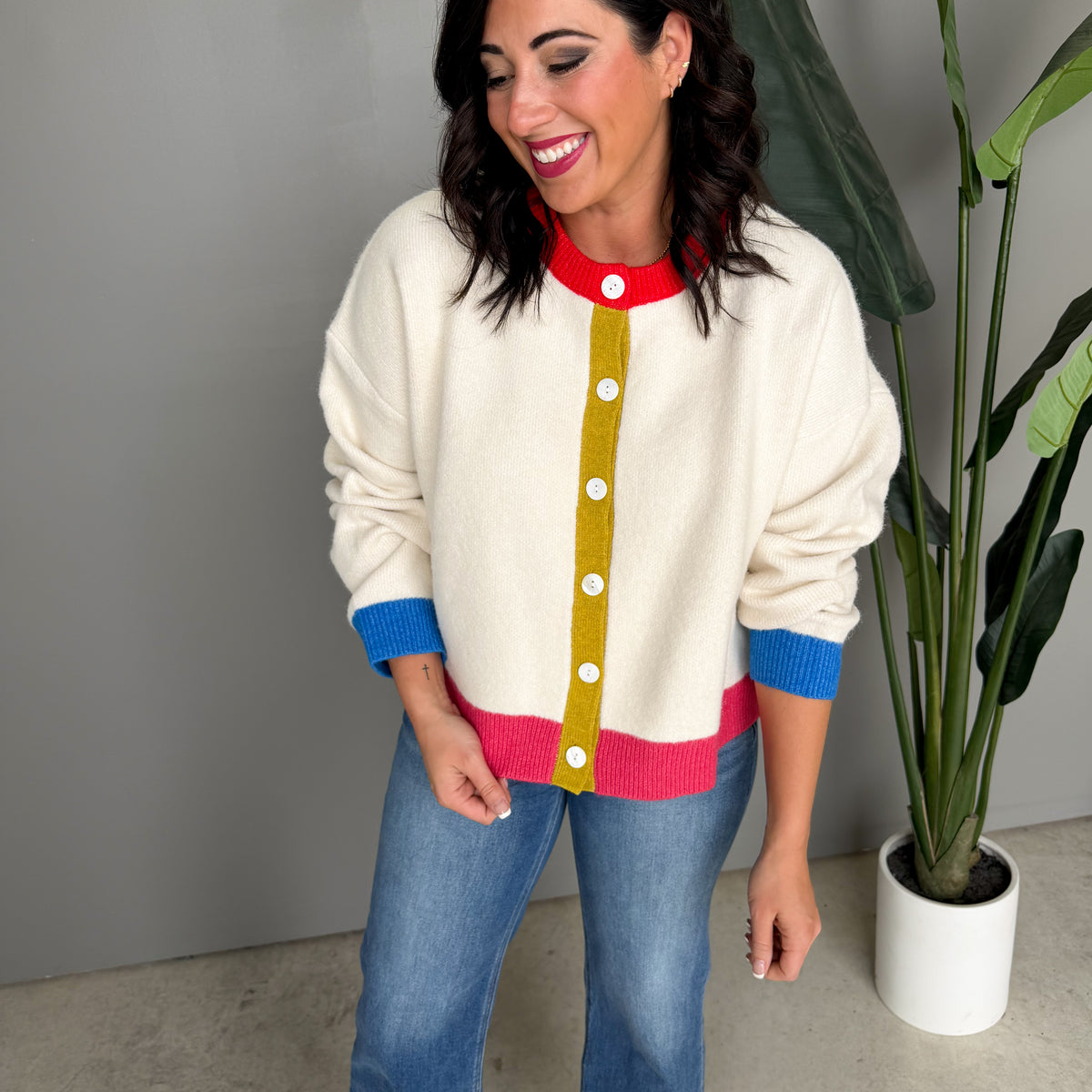 The Jersey Button Sweater – The Well Clothing Boutique