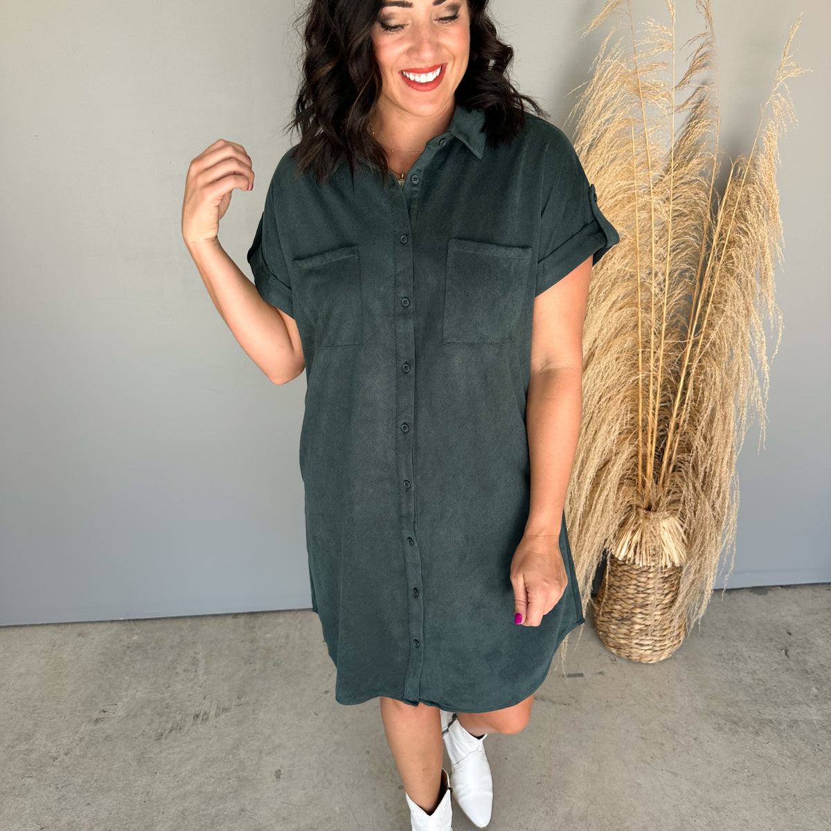 The Russel Button Dress – The Well Clothing Boutique